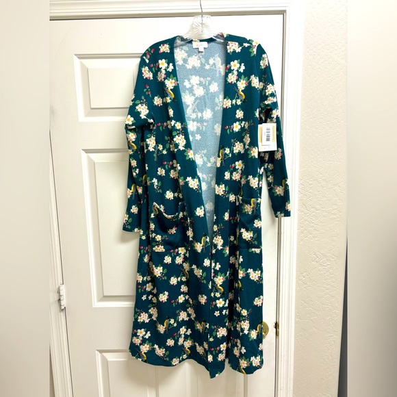 LuLaRoe | Sweaters | Nwt Lularoe Bird Duster Sarah Large Teal Spring ...